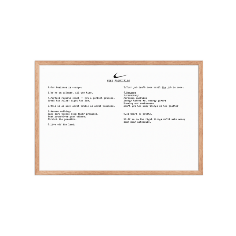 Nike Principles Framed Poster | Air | ReplicaPropStore