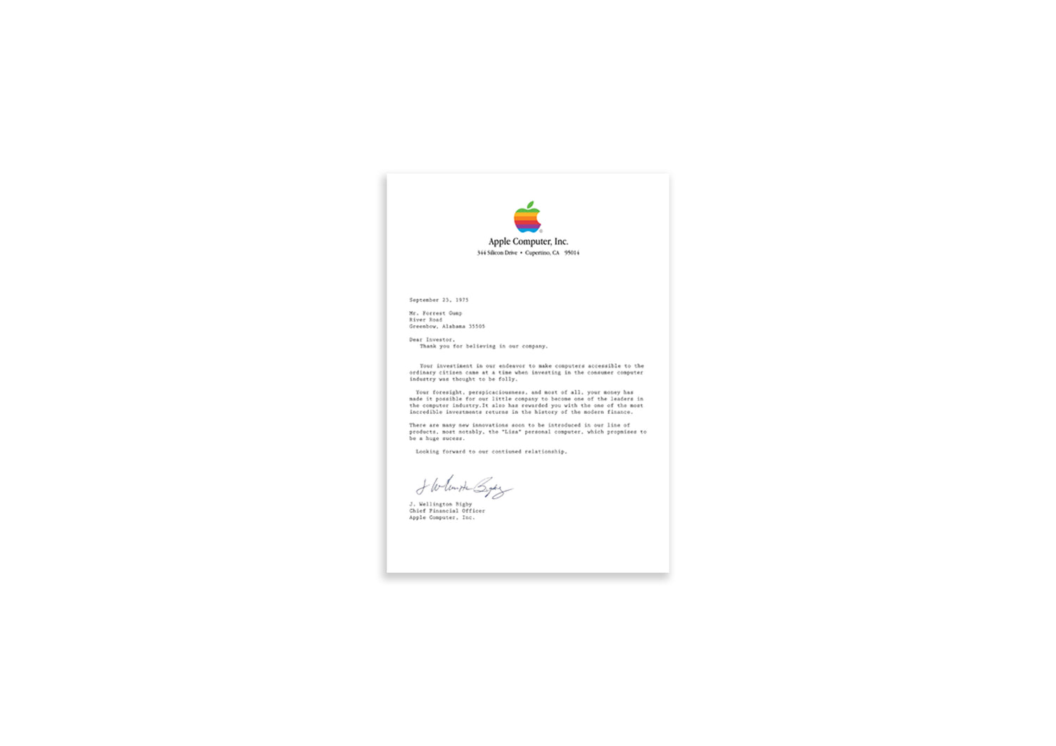 Apple Letter | Forrest Gump | ReplicaPropStore