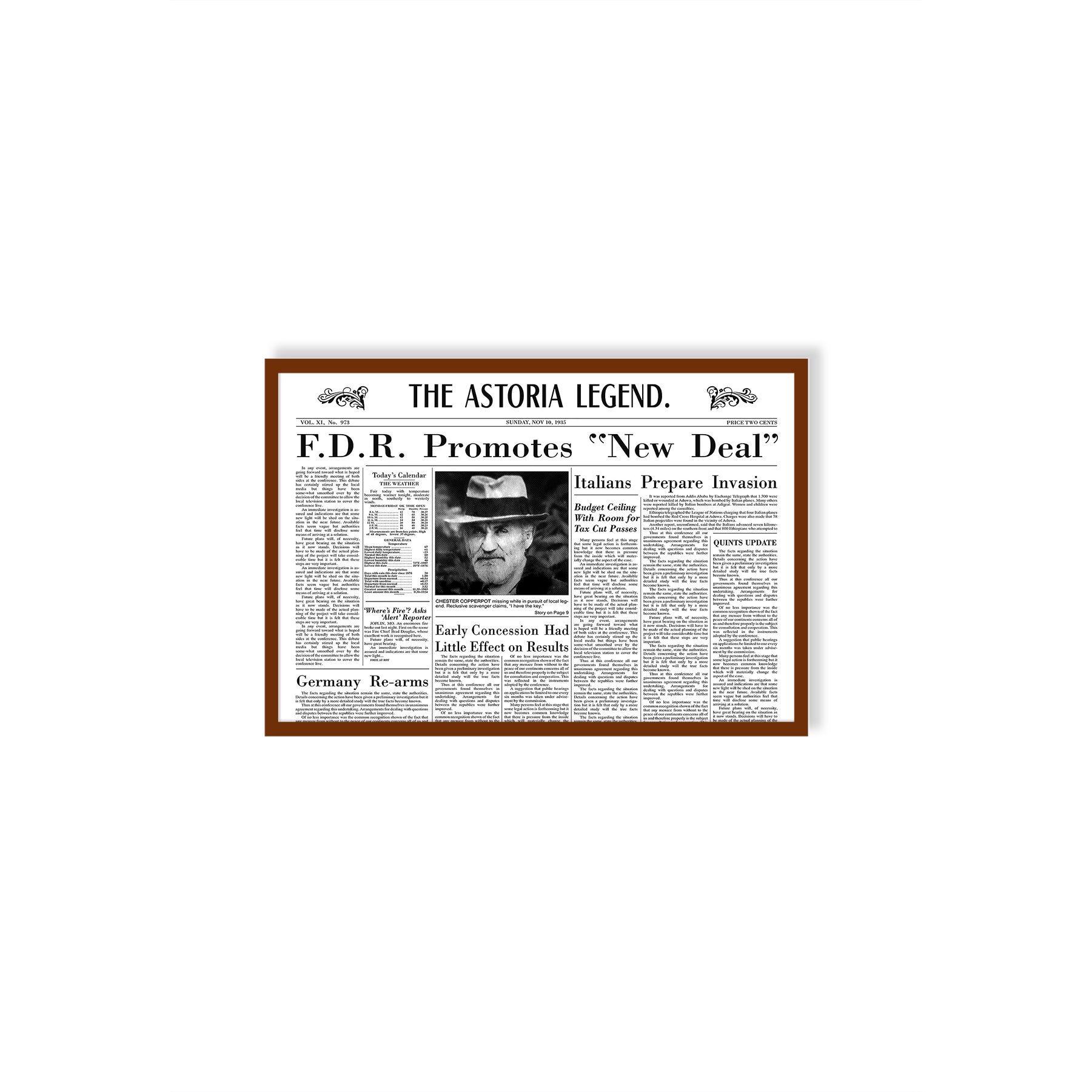 The Astoria Legend Framed Newspaper | The Goonies | ReplicaPropStore