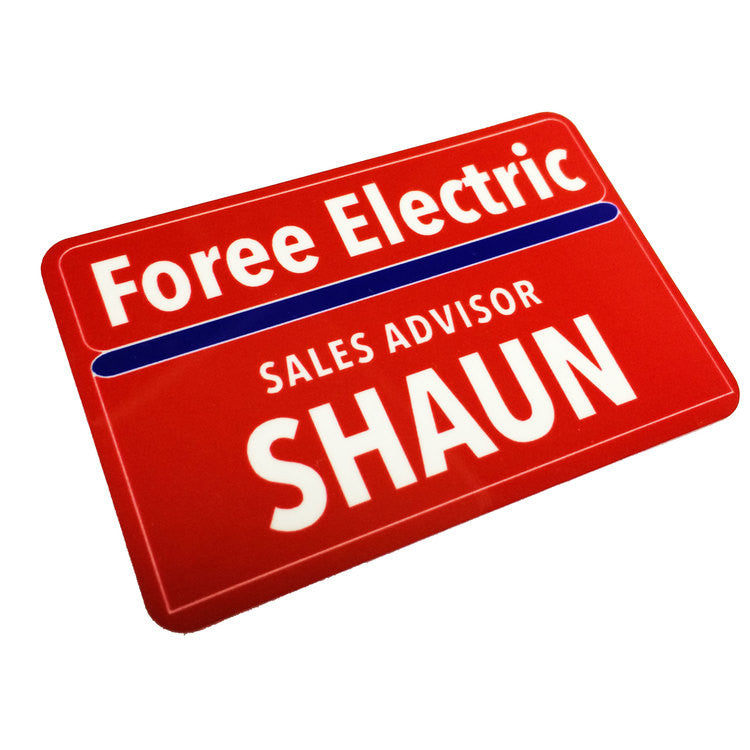 Shaun Foree Electric Name Badge | Shaun Of The Dead | ReplicaPropStore